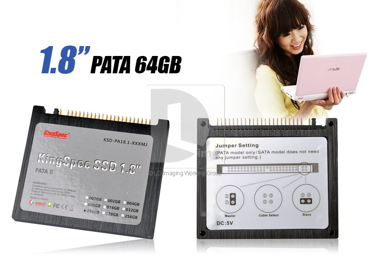 KingSpec 64GB 1.8″ 4CH PATA IDE SSD Solid Disk For Notebook IBM X40 X41 ...