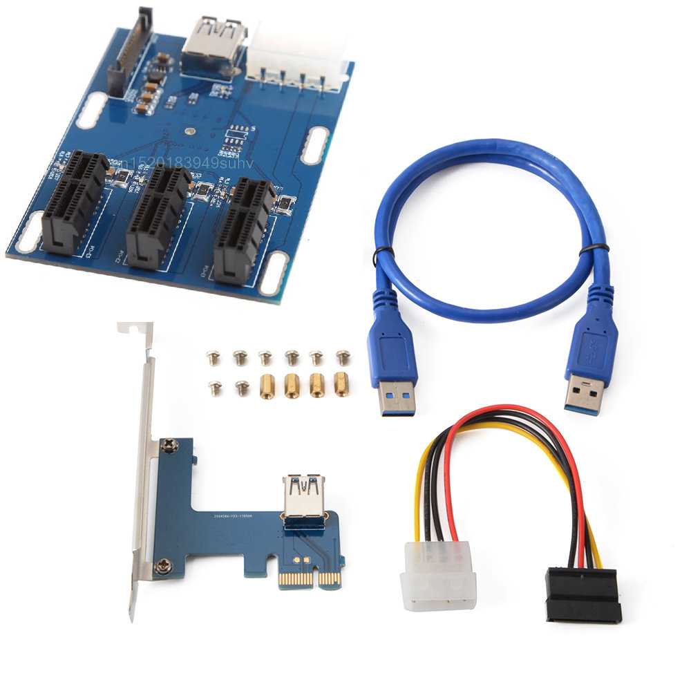 1 Port PCI-E 1X To 3 Slot 1X Switch Multiplier Expander HUB Expansion ...