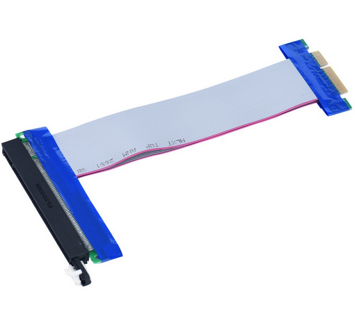 PCI-E Express Extension Cable Flex Ribbon 4X To 16X Extender Riser Card ...