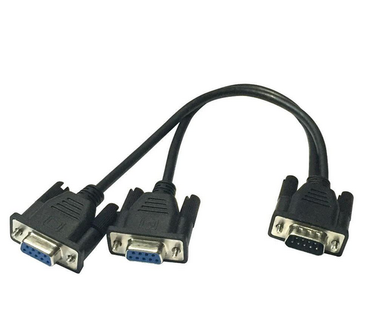 DB9 Male to 2 Female Serial Rs232 Splitter Cable Rs232 Male to 2 Female ...