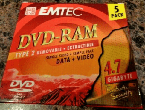 DVD-RAM 4.7 GB type 2 removable EMTEC Single Sided DATA + VIDEO 5 pack ...