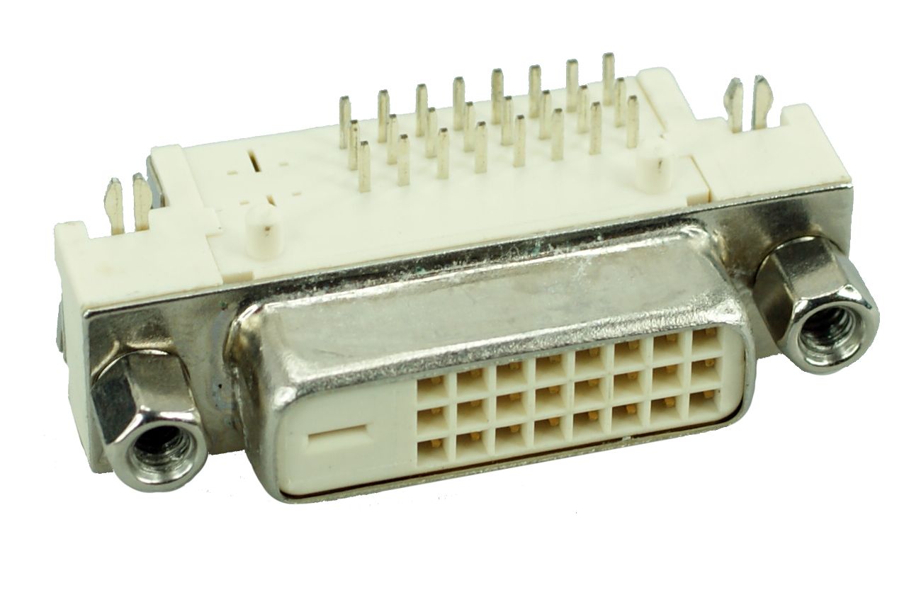 DVI Connector - DVI 24+1, Nickel, White in category Information ...
