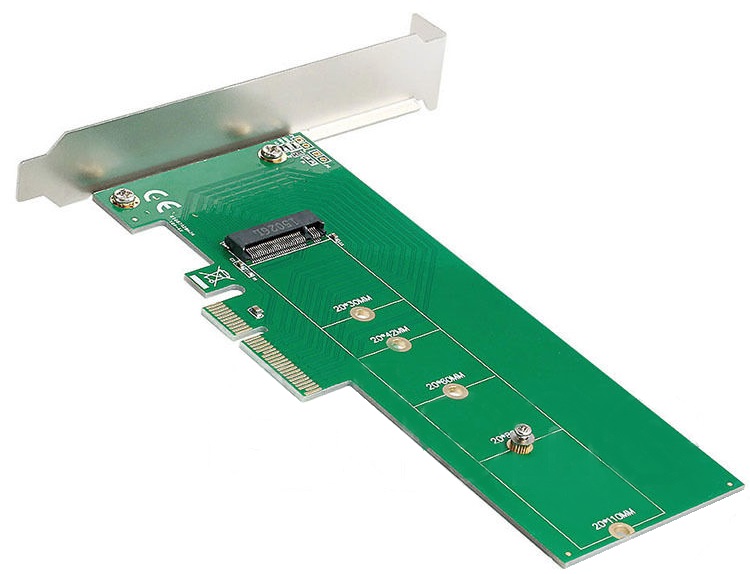 M2 SATA (NGFF) M Key SSD to PCI-E 3 x4 Lane Adapter Card (Oem) (Bulk ...