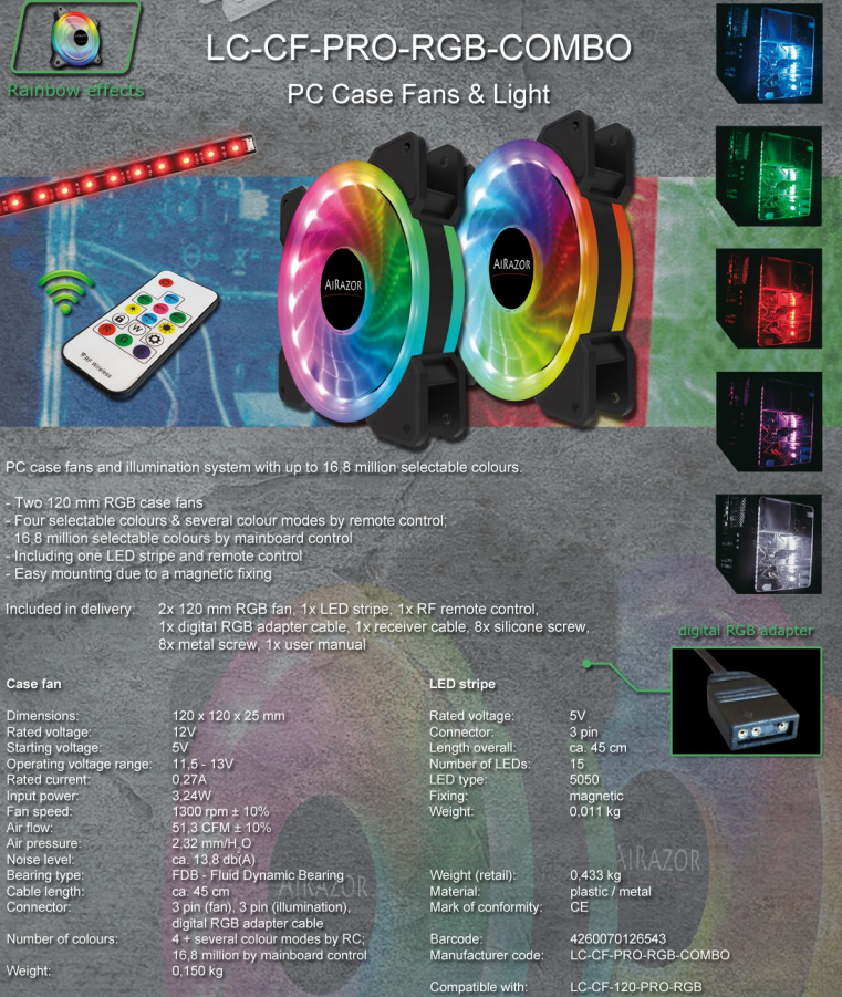 LC-POWER 80mm CASE FAN 4PIN PWM AIRAZOR Black (LC-CF-80-PRO) in ...