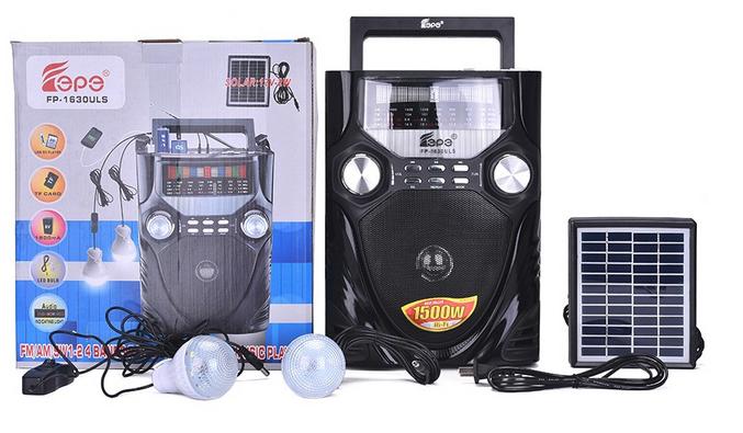 Portable solar radio 1500W FM AM SW1-2 4 with USB SD TF Music Player ...
