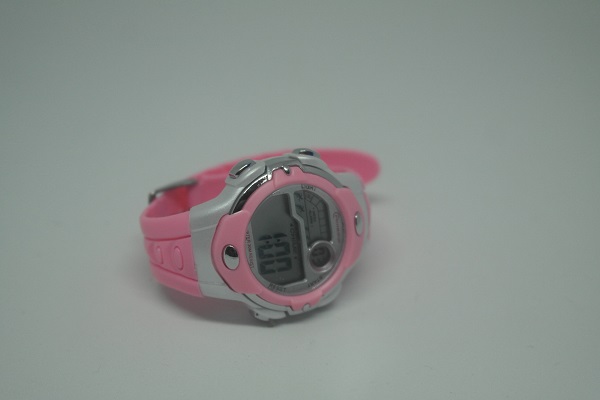 KIds Waterproof Automatic Wrist Watch Silicone in Light Pink Color with ...