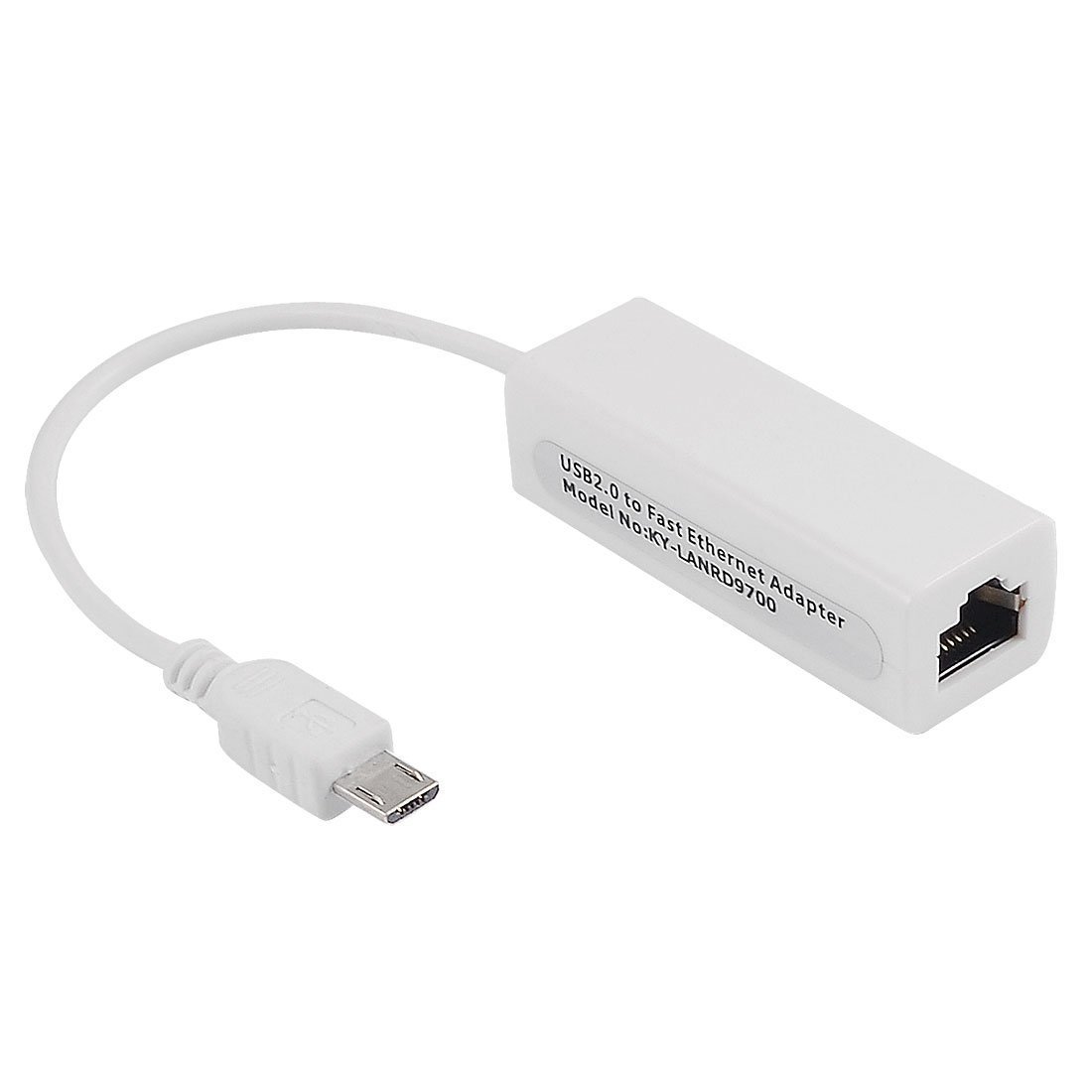 Μετατροπέας Micro USB B Αρσ. σε Ethernet RJ45 για Τάμπλετ Λευκό 19cm ...