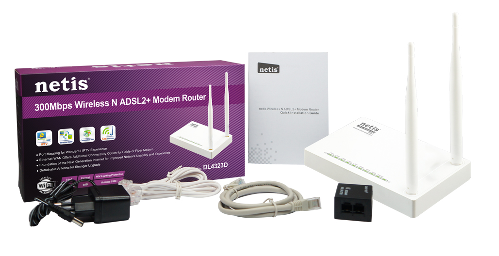 Netis 300Mbps Ασύρματο N ADSL2+ Modem Router με 2 Κεραίες DL4323D στη ...