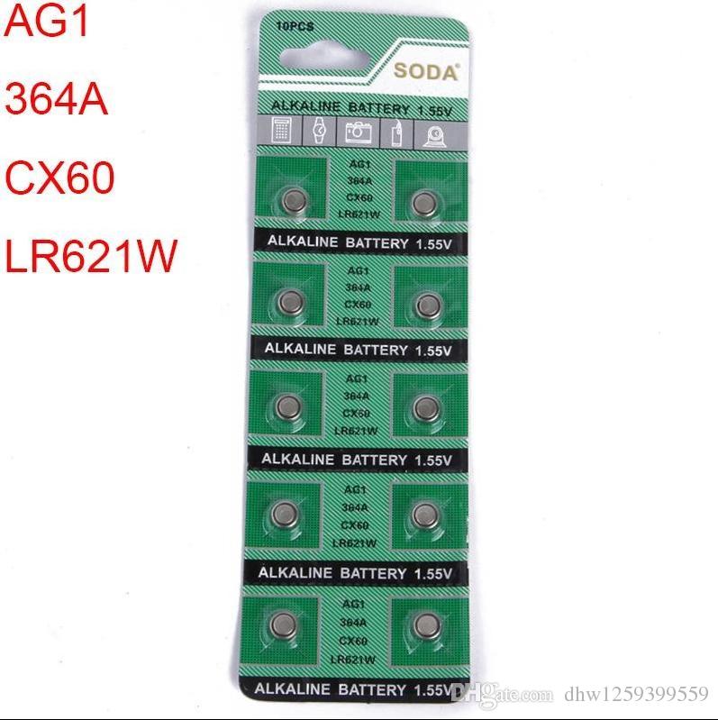 Μπαταρίες_Type: AG1 LR621 364A CX60 1.55V 180mAh 6.8*2.1mm Button Coin ...